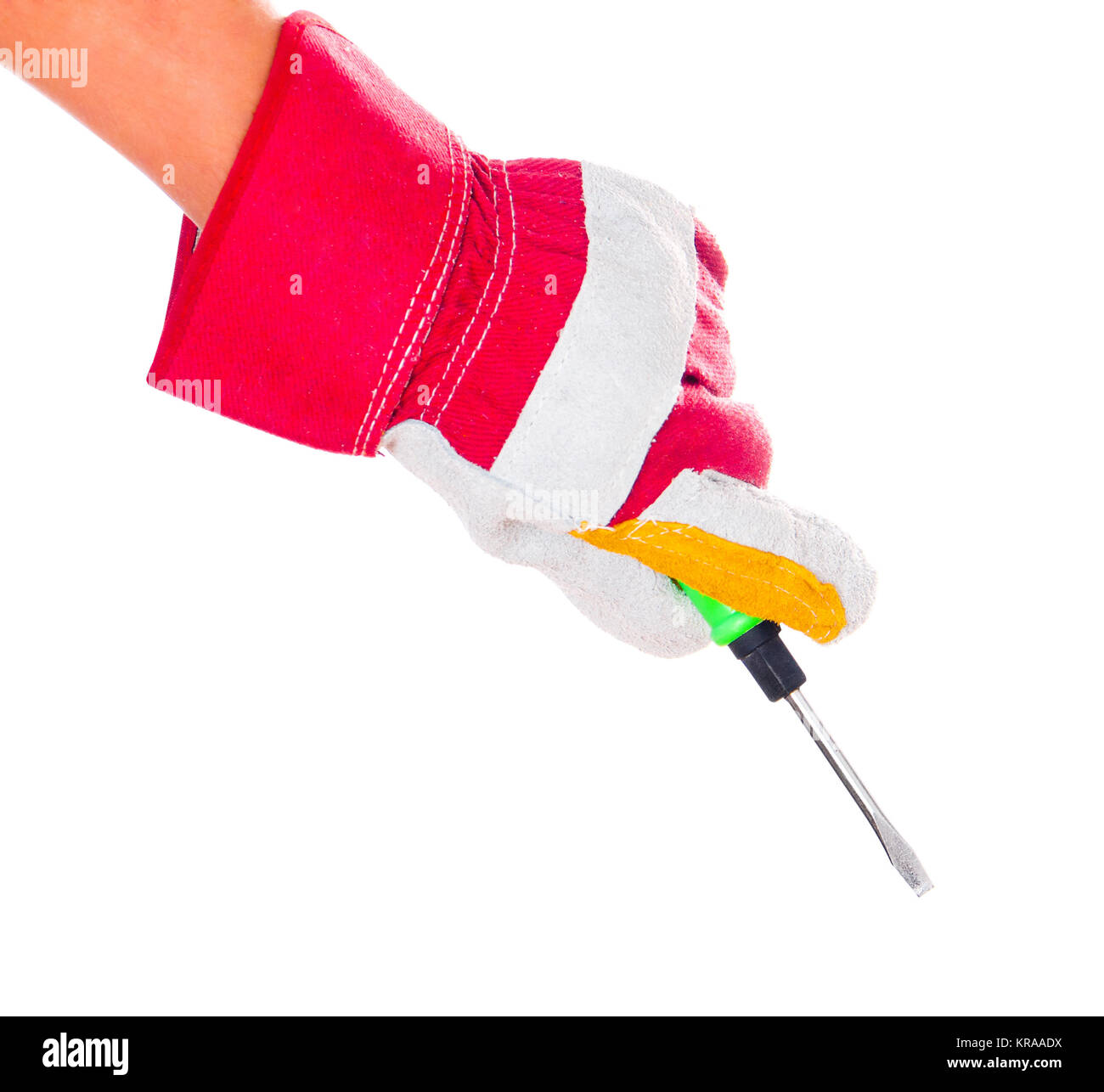 gloved hand with screwdriver Stock Photo - Alamy