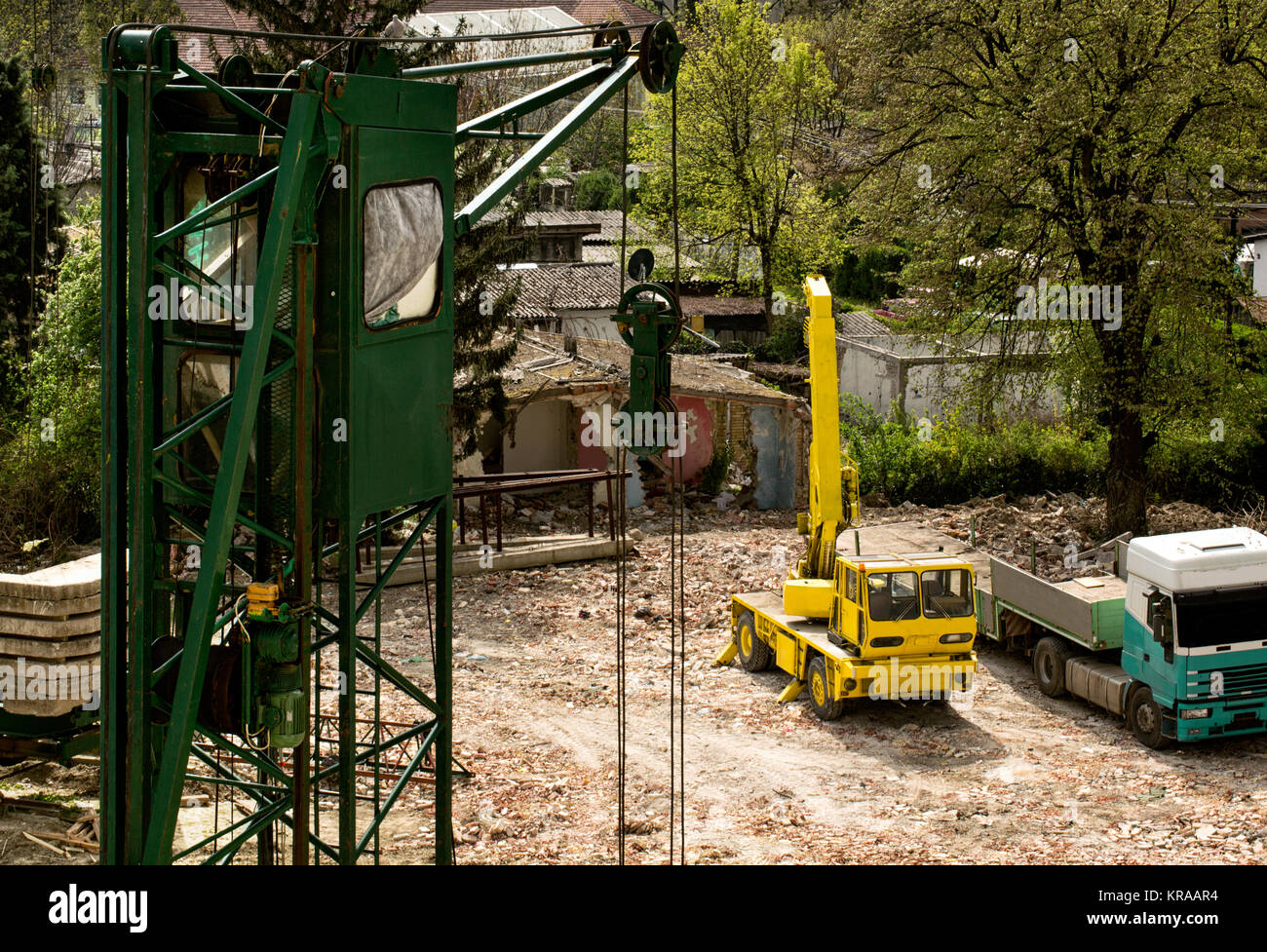 large heavy machine on construction site Stock Photo - Alamy