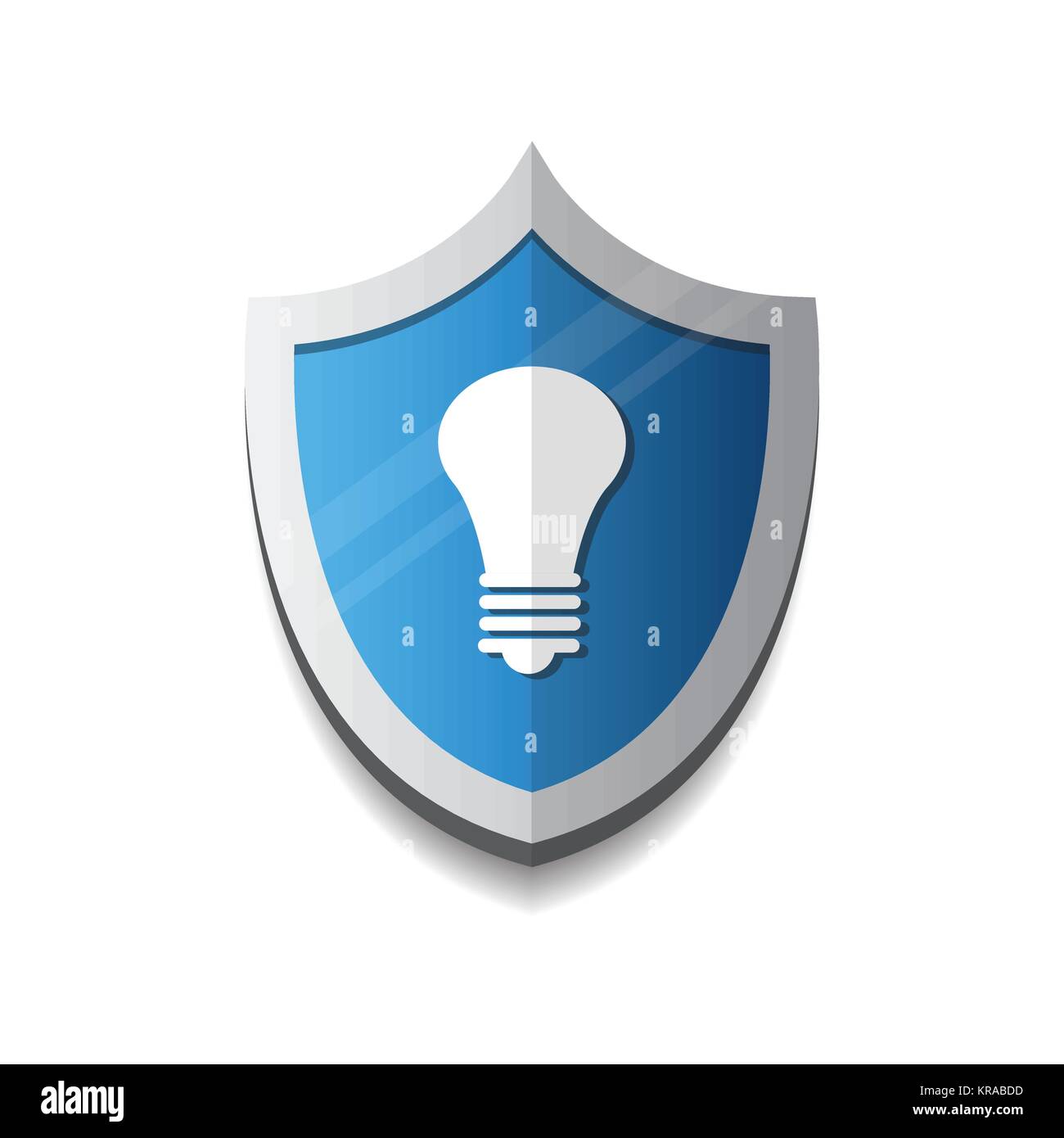 Light Bulb On Shield Icon Protection And Security Concept Stock Vector ...