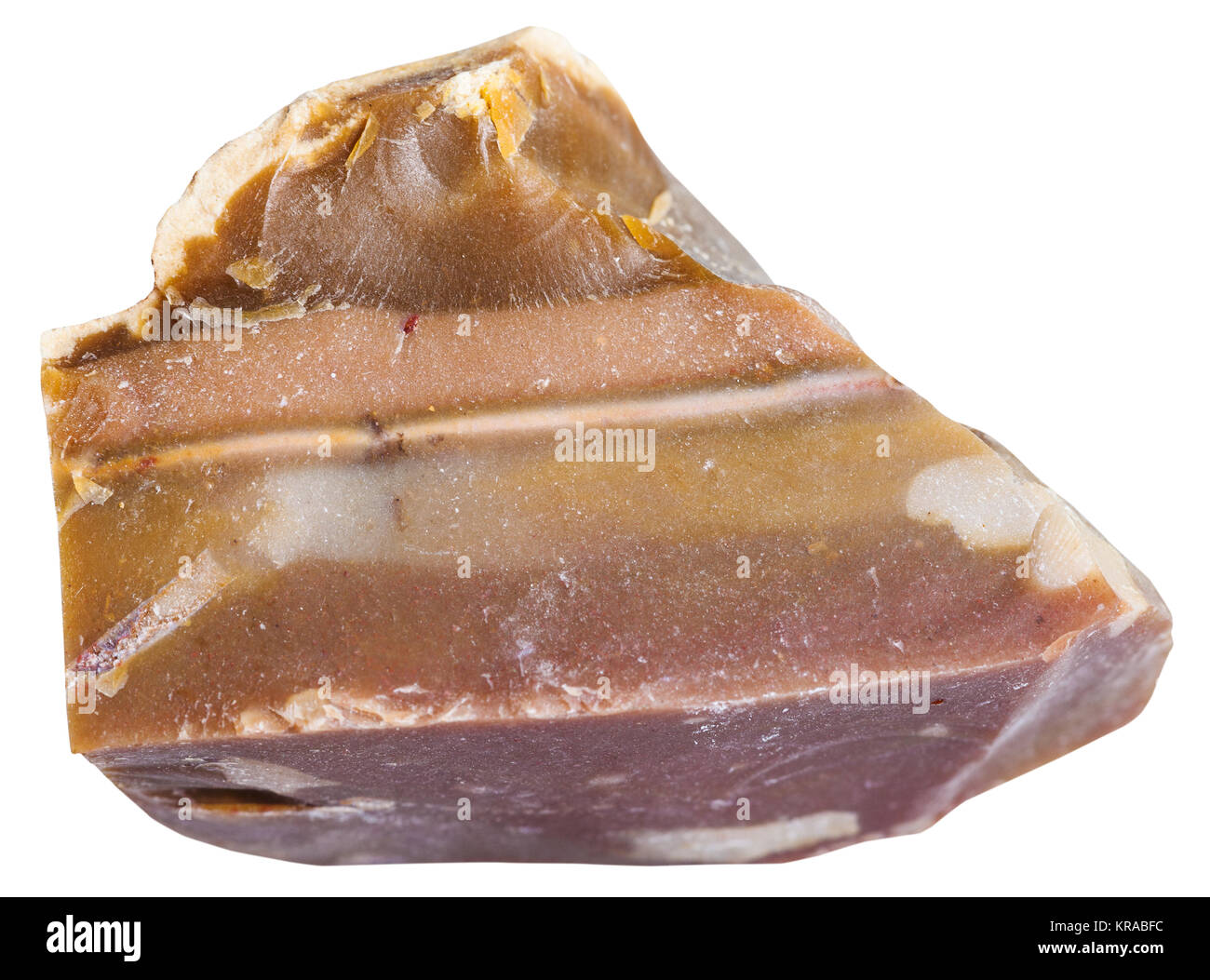 brown flint mineral isolated on white Stock Photo - Alamy