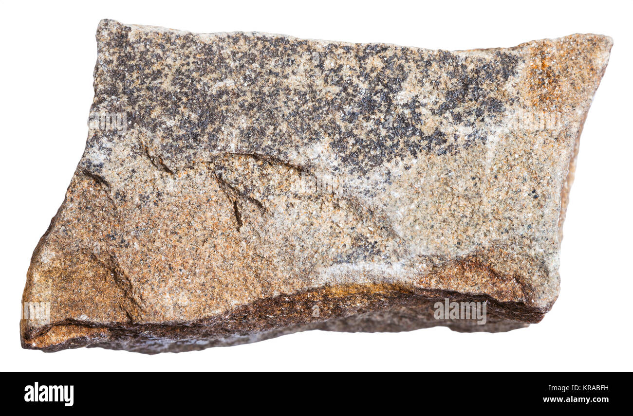 Arenite (polymictic Sandstone) mineral isolated Stock Photo - Alamy