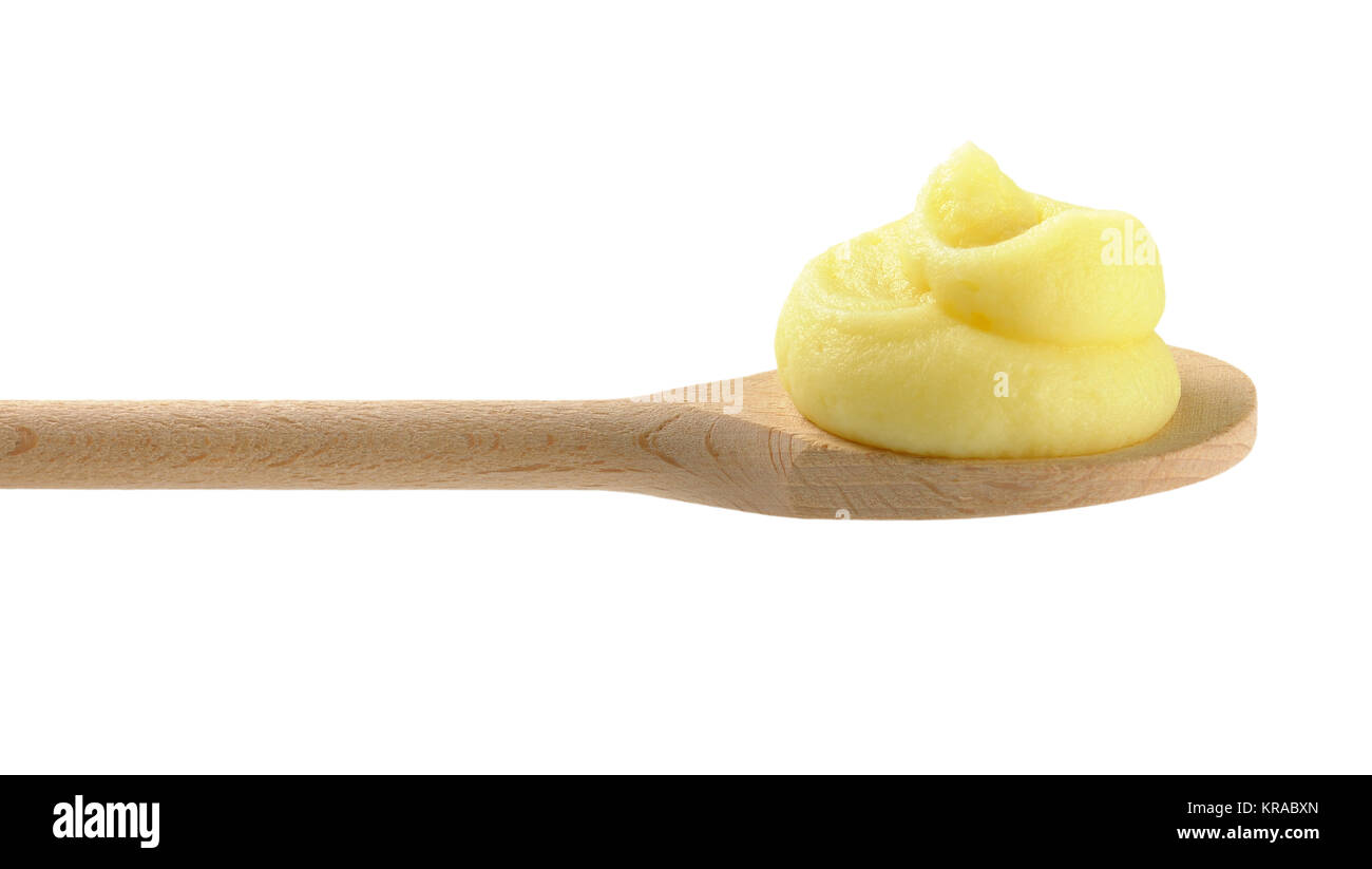 mashed potatoes on wooden spoon Stock Photo - Alamy