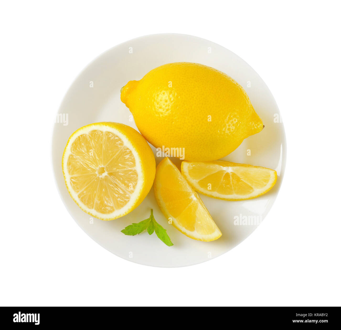 Lemon sliced top view cutout hi-res stock photography and images - Alamy