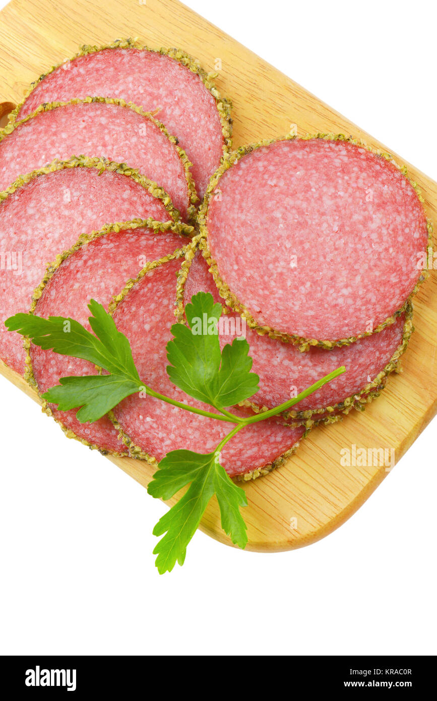 pepper coated salami Stock Photo - Alamy