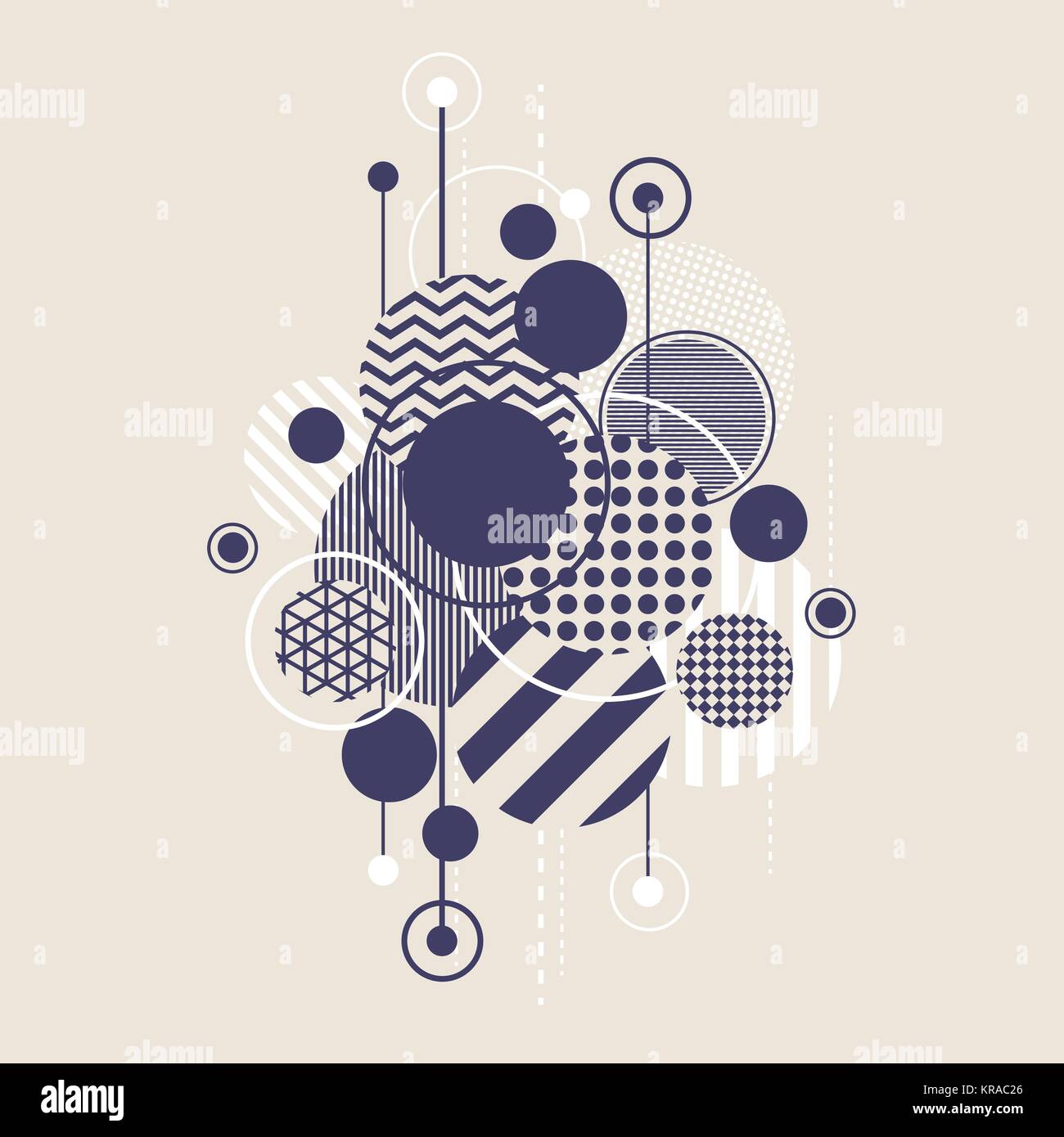 Abstract Art Background With Modern Geometric Round Elements Stock ...