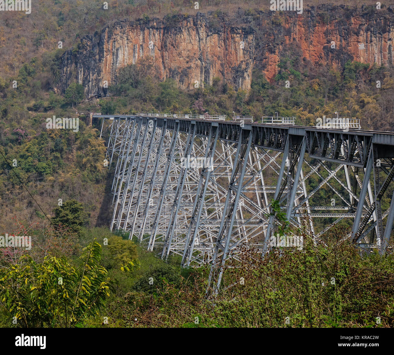 Goteik viaduct in Nawnghkio, Shan State, Myanmar. Gokteik Viaduct is ...