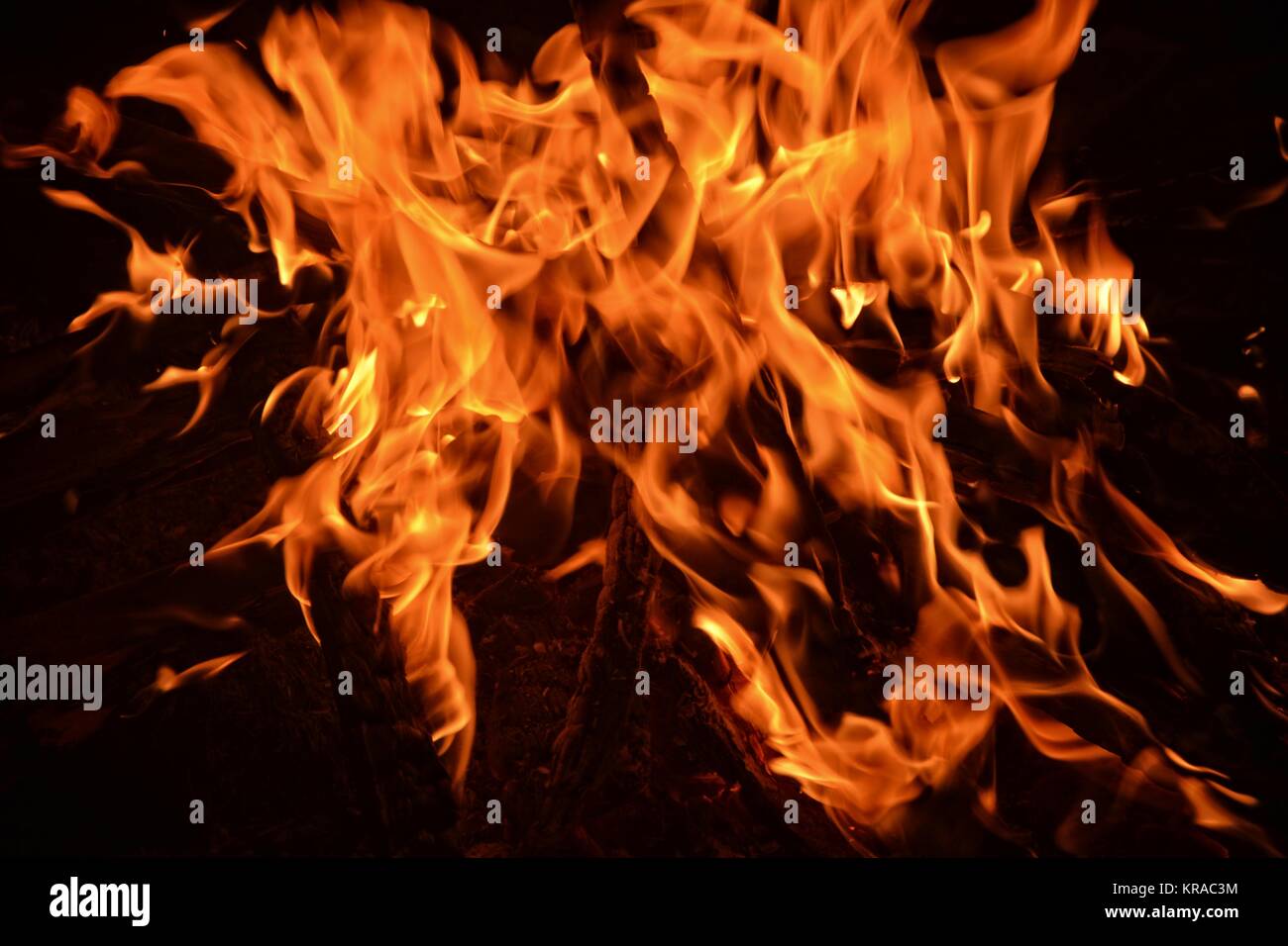 big campfire at night Stock Photo - Alamy