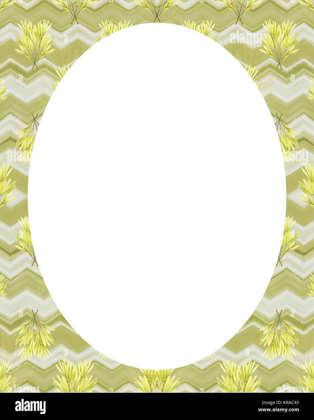 Circle Frame Background with Decorated Nature Motif Borders Stock Photo ...