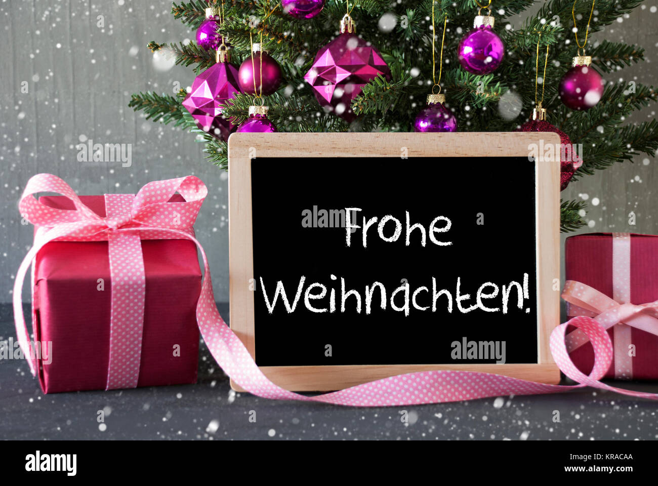 Chalkboard With German Text Frohe Weihnachten Means Merry Christmas ...
