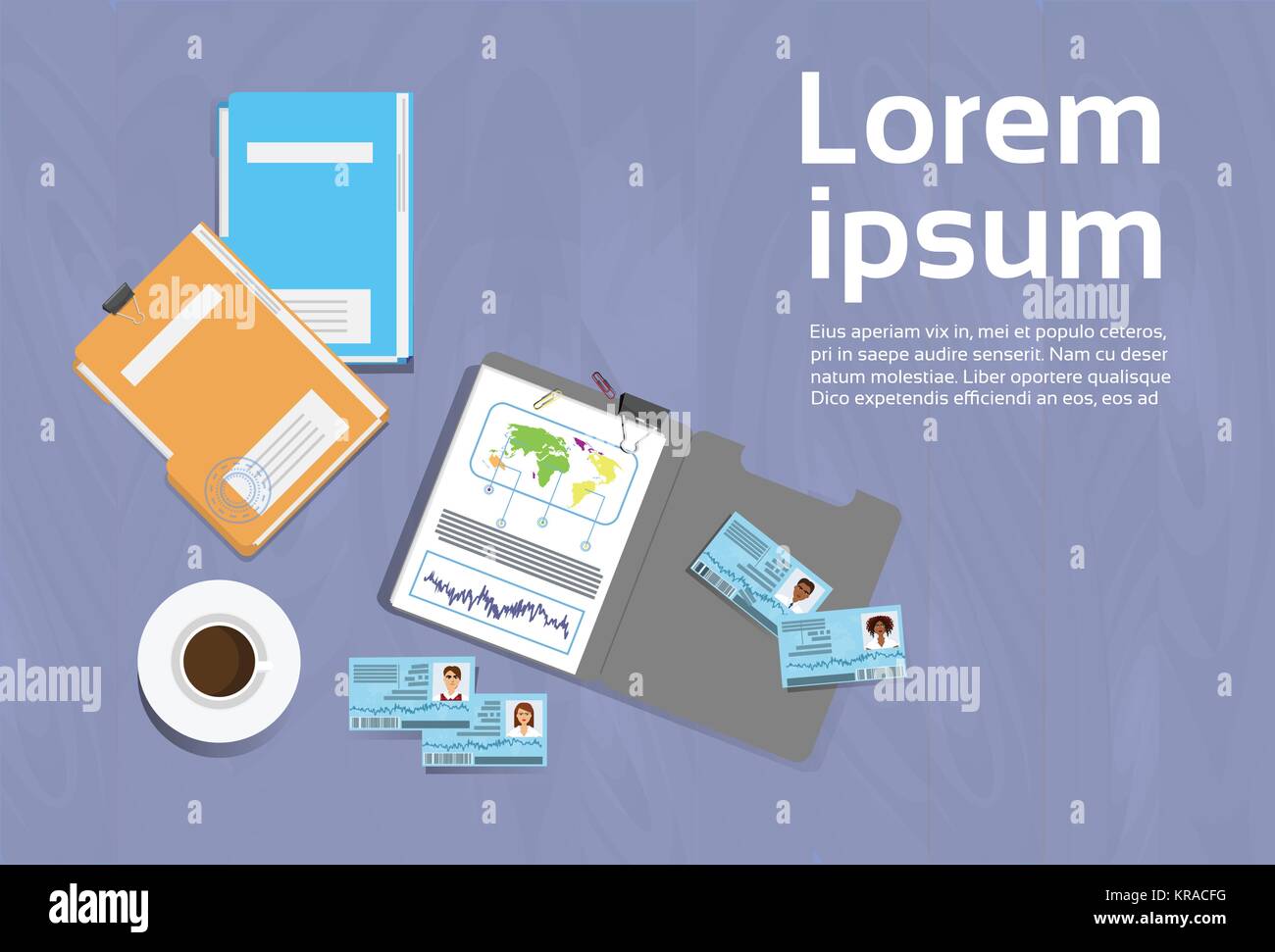 Workplace Concept Office Desk Template Top Angle View Document Folders ...