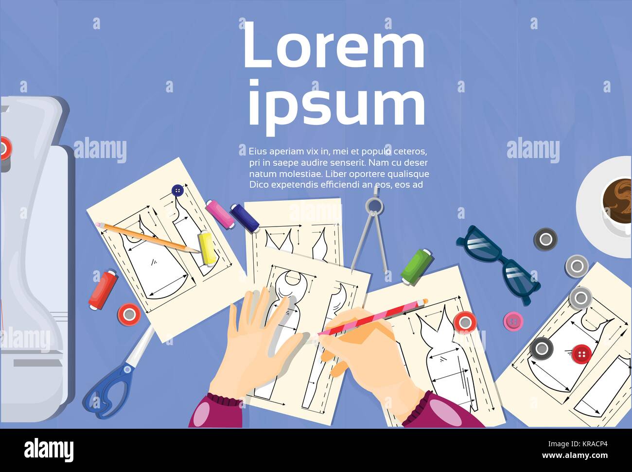 Fashion Designer Hands Drawing Sketches Of Clothes Dressmaker Workplace ...