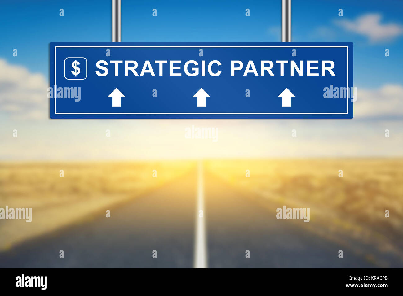 strategic partner words on blue road sign Stock Photo - Alamy