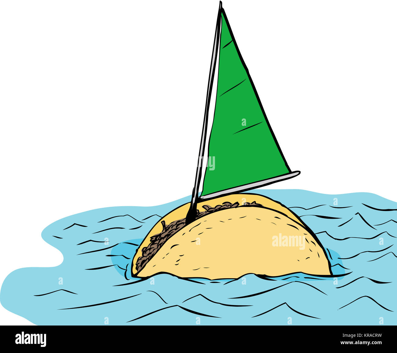Illustration Isolated Cartoon Sail Boat Stock Photos & Illustration ...