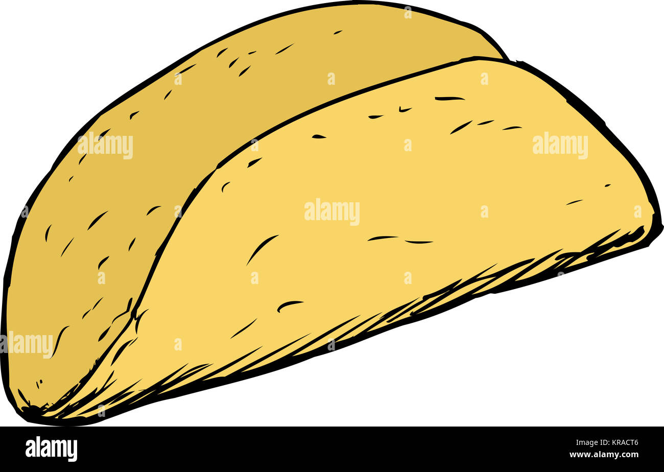 Single empty taco shell over white Stock Photo - Alamy