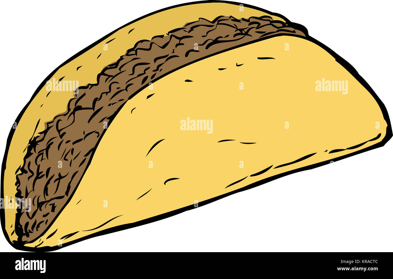 Single beef taco over white Stock Photo - Alamy