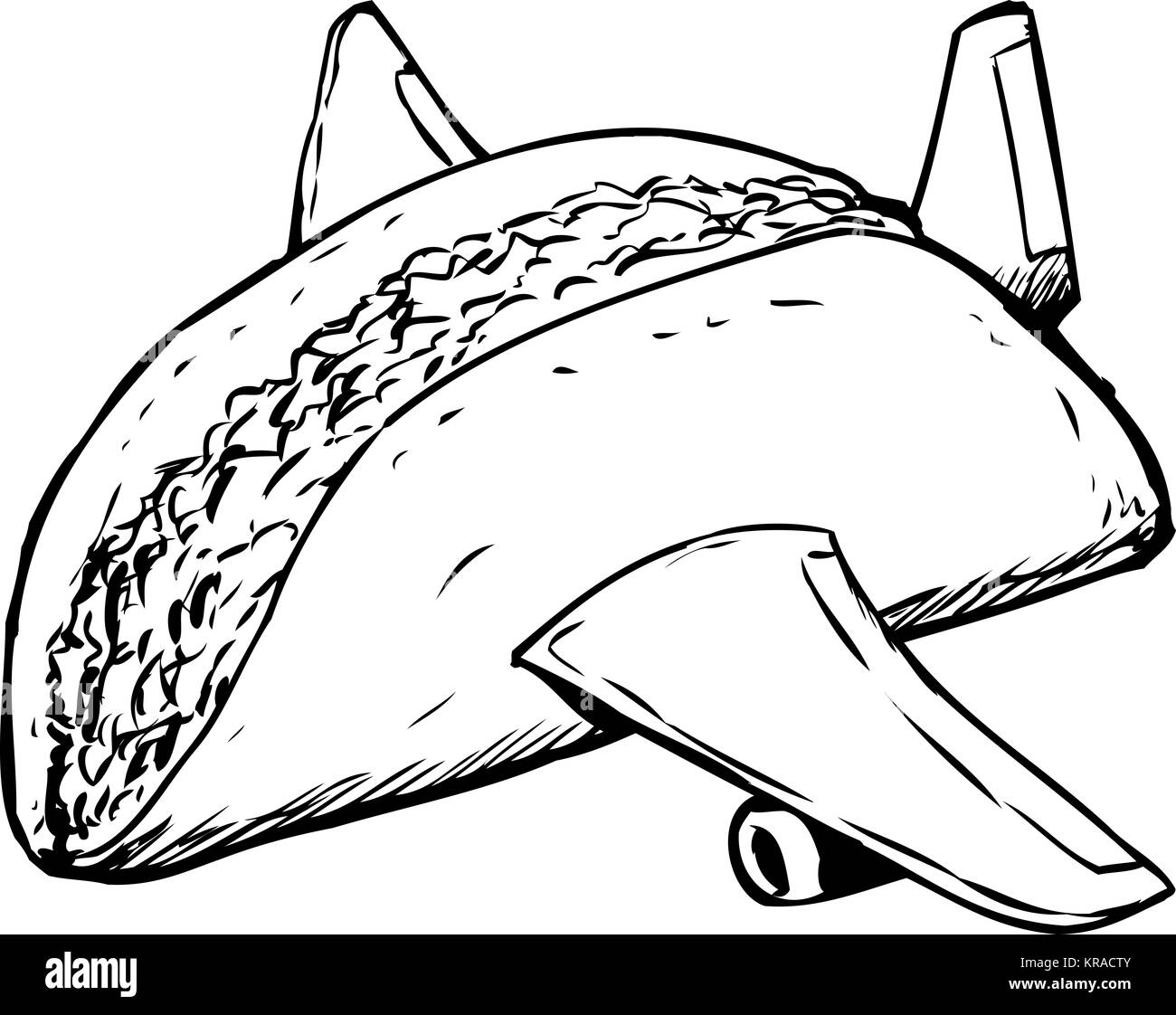 Beef Taco with Wings Cartoon Stock Photo - Alamy