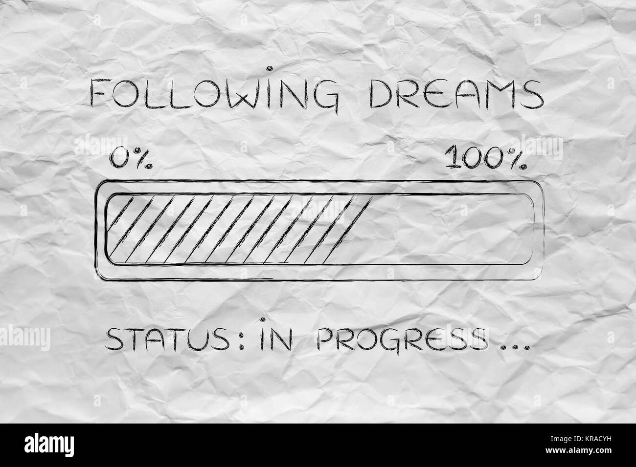 following dreams progress bar loading Stock Photo - Alamy