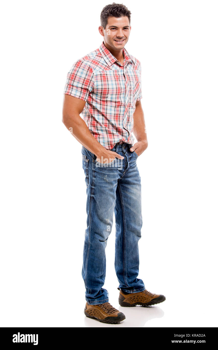 handsome man smiling Stock Photo - Alamy