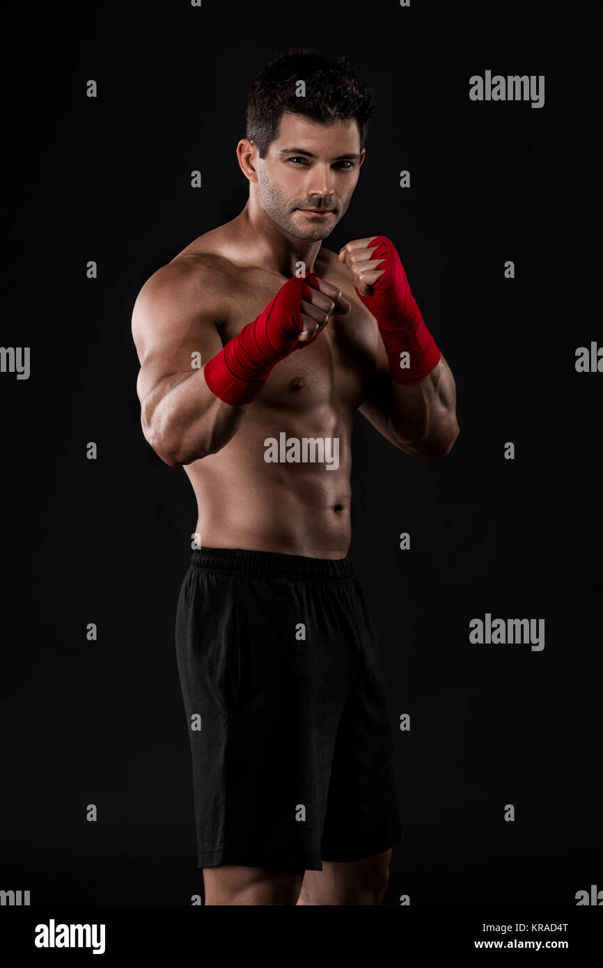 Man practicing body combat Stock Photo - Alamy