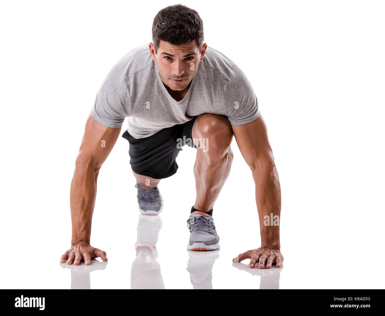 Athletes preparing start race hi-res stock photography and images - Alamy