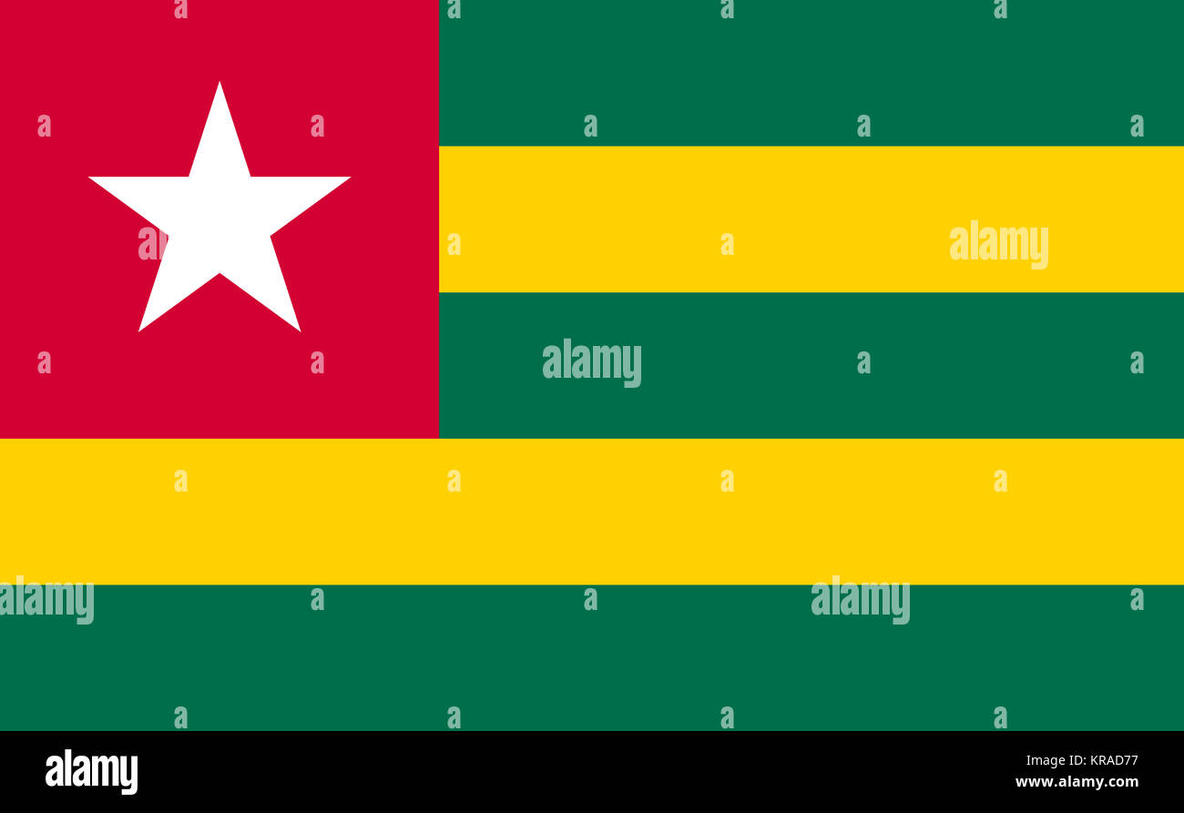 Flag of Togo in correct proportions and colors Stock Photo - Alamy