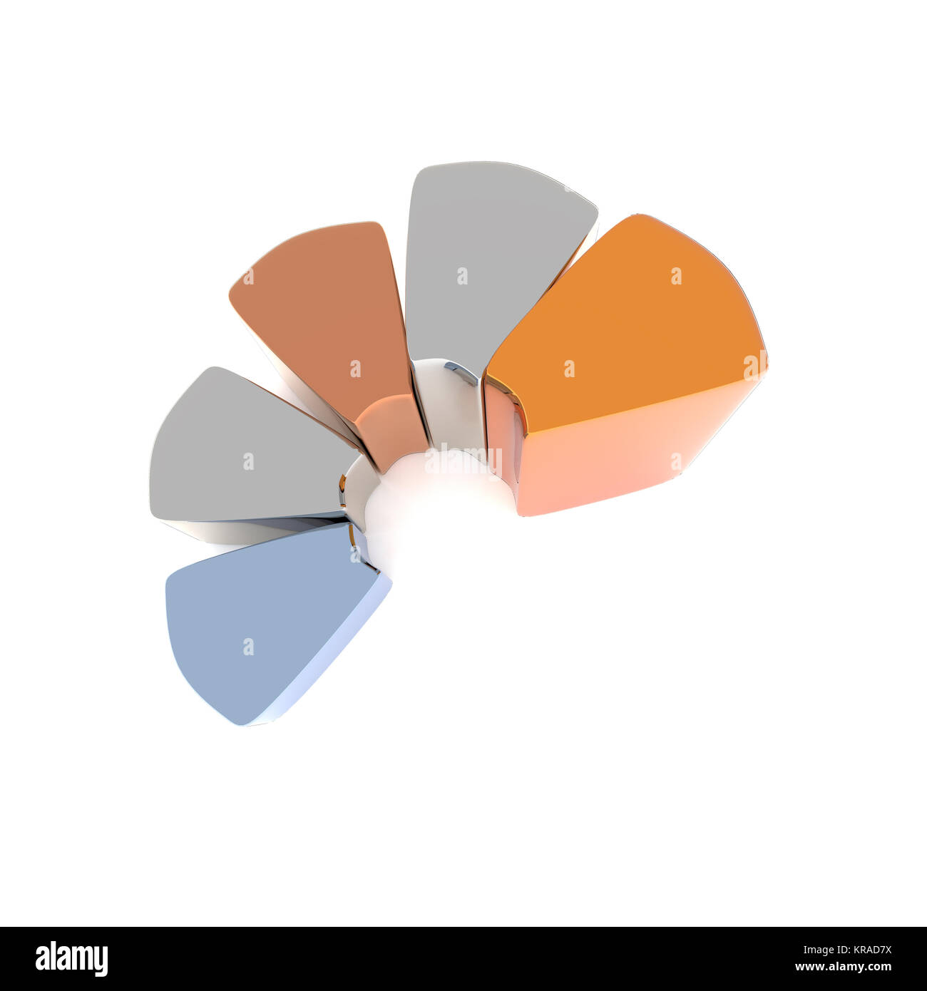 Circle metallic pie charts, 3d rendering Stock Photo - Alamy