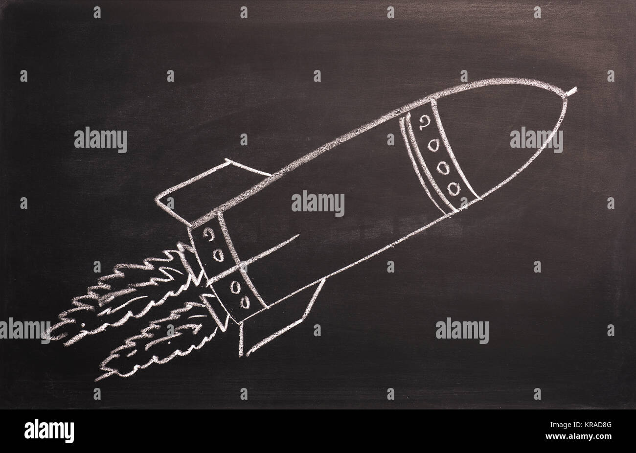 Start up concept with a handdrawn rocket on a chalkboard Stock Photo ...