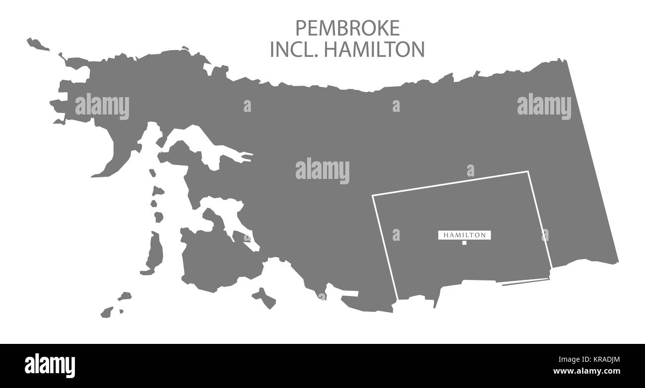 Pembroke Bermuda Map grey Stock Photo - Alamy