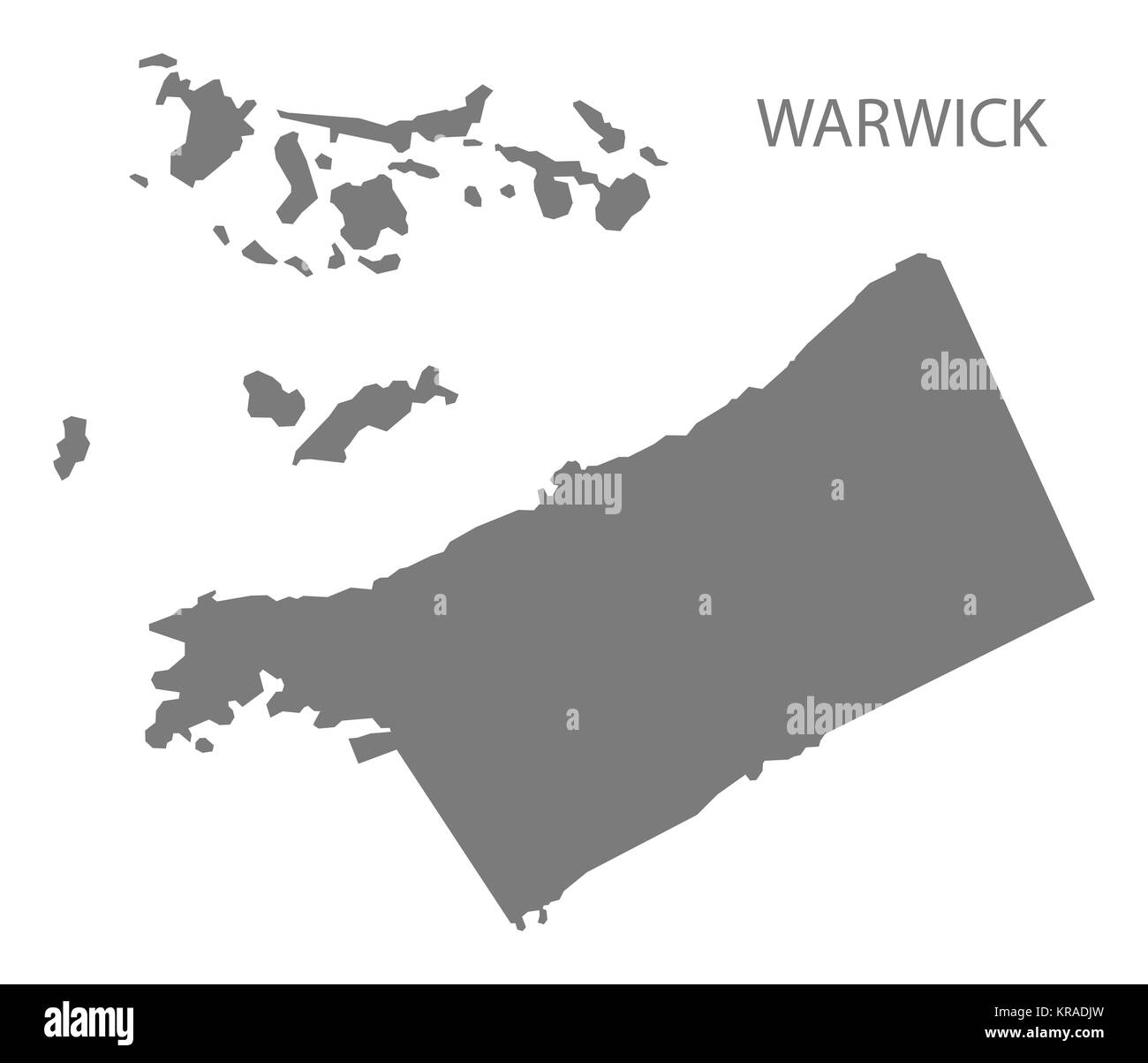 Warwick Bermuda Map grey Stock Photo - Alamy