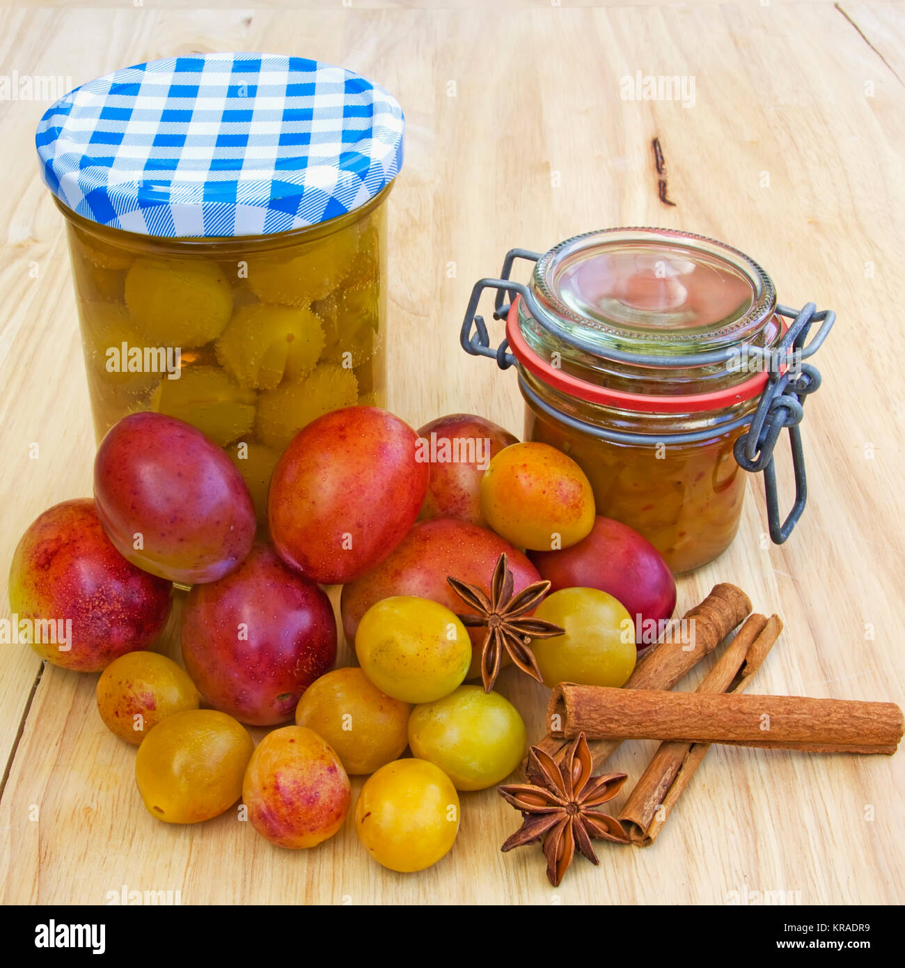 boil the plum and plum and cook to chutney Stock Photo - Alamy