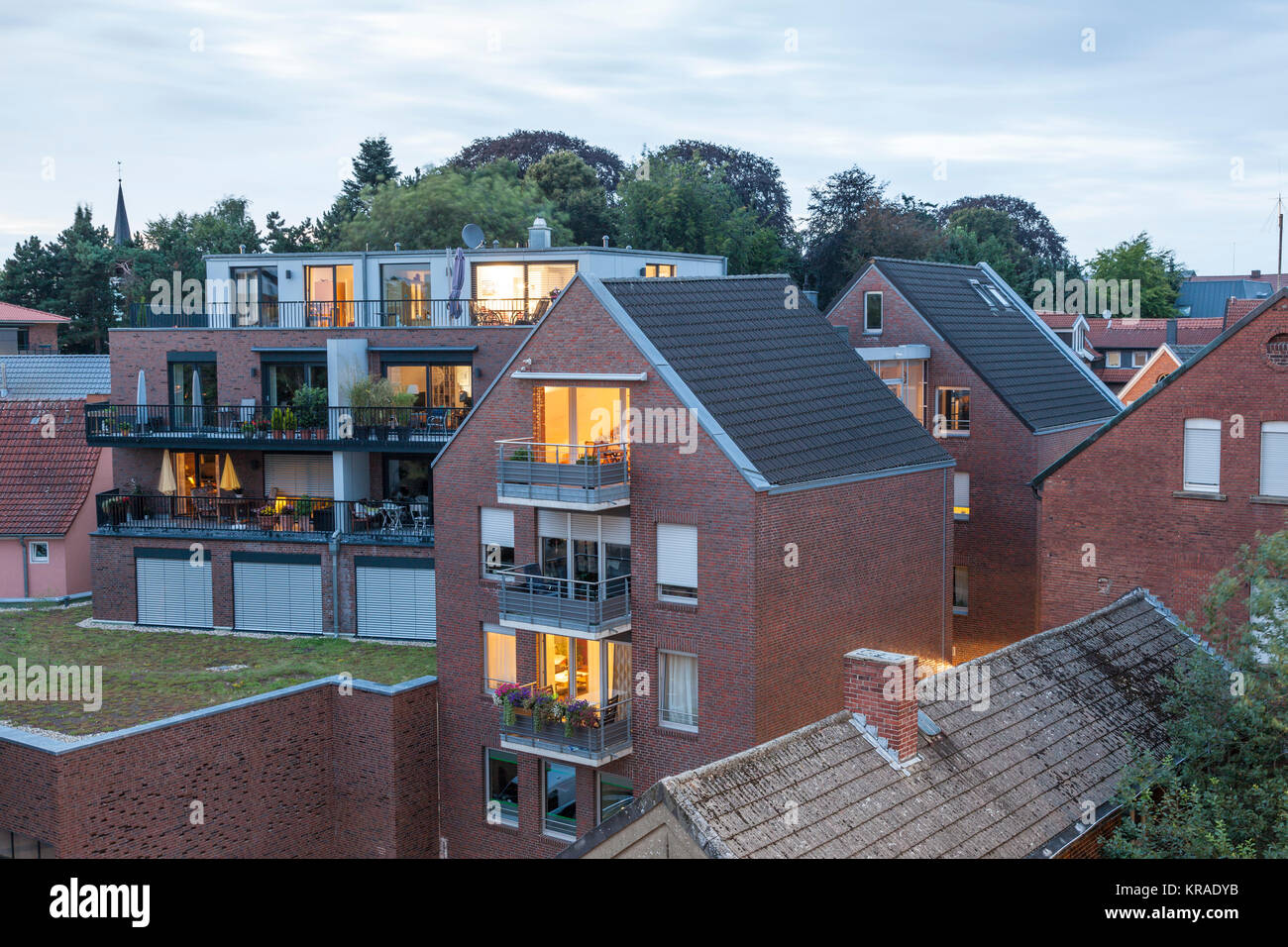 Residential buildings in town Greven, Germany Stock Photo - Alamy