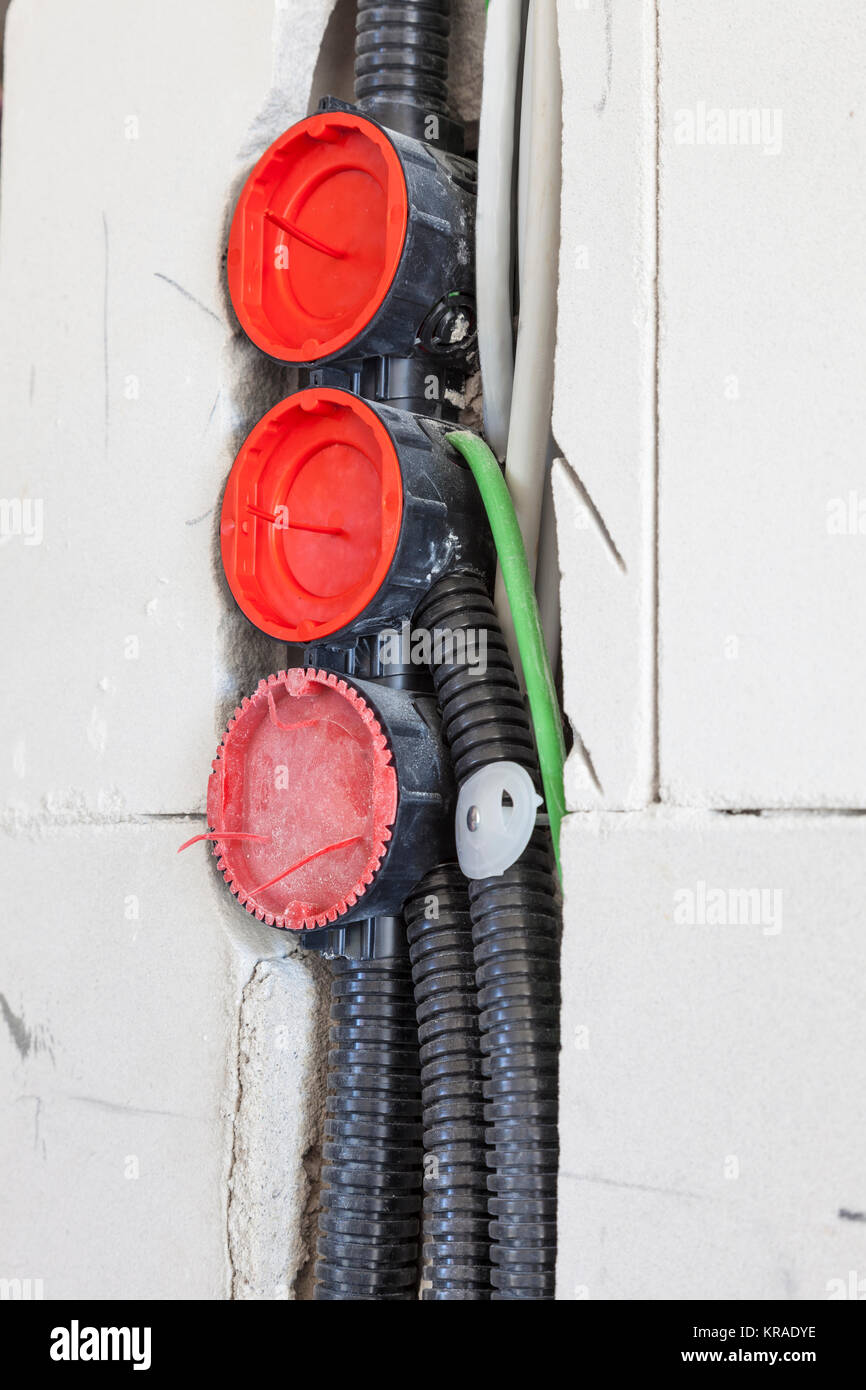 Electrical installation in a new residential house Stock Photo - Alamy