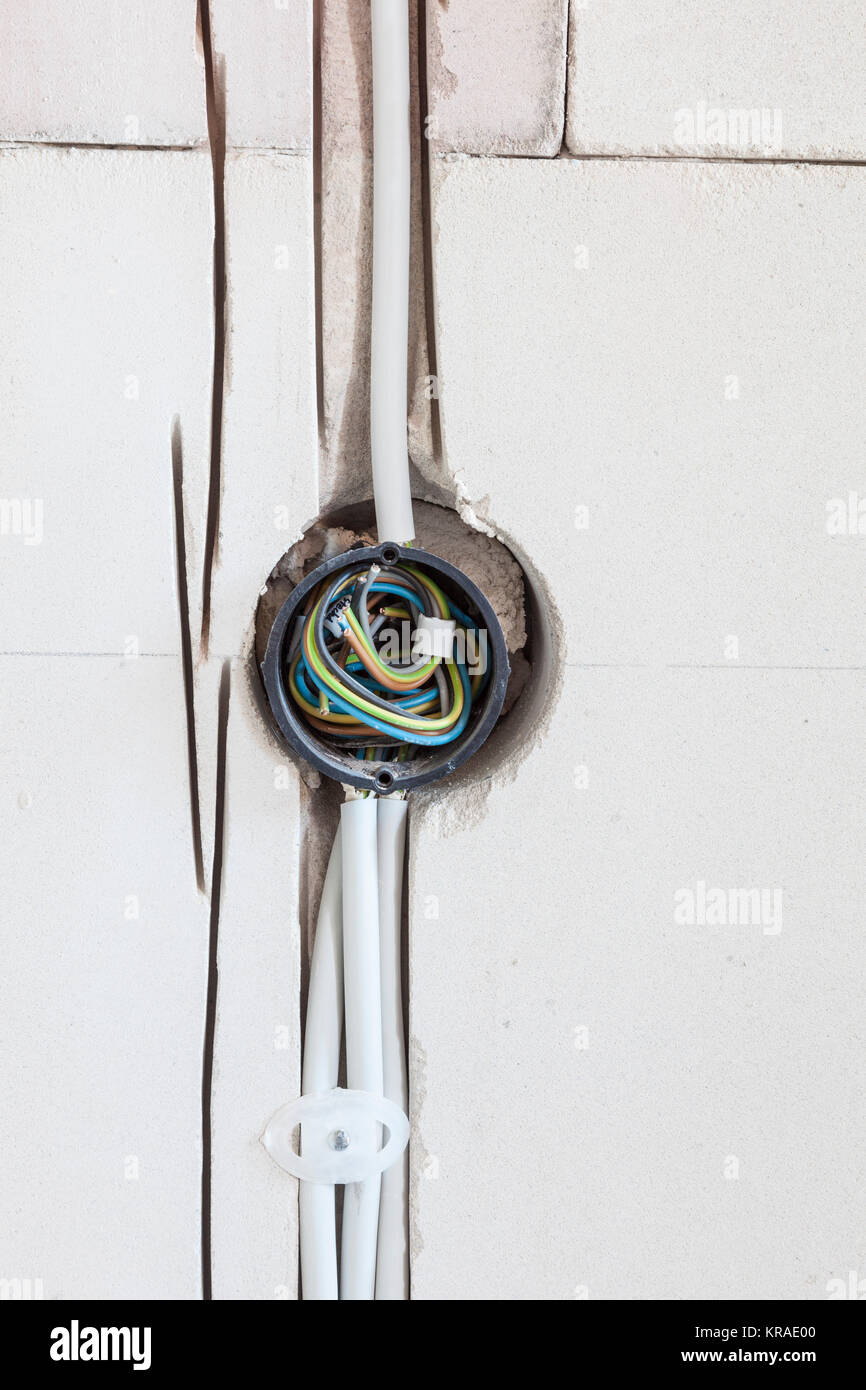 Electrical installation in a new residential house Stock Photo - Alamy