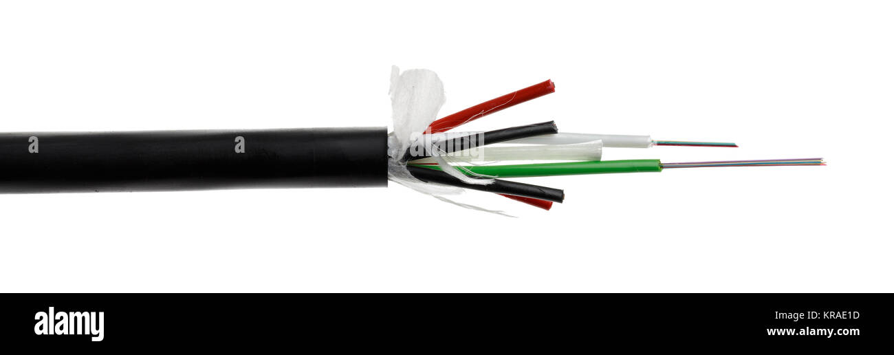 Fiber optical cable detail isolated white optic hi-res stock ...