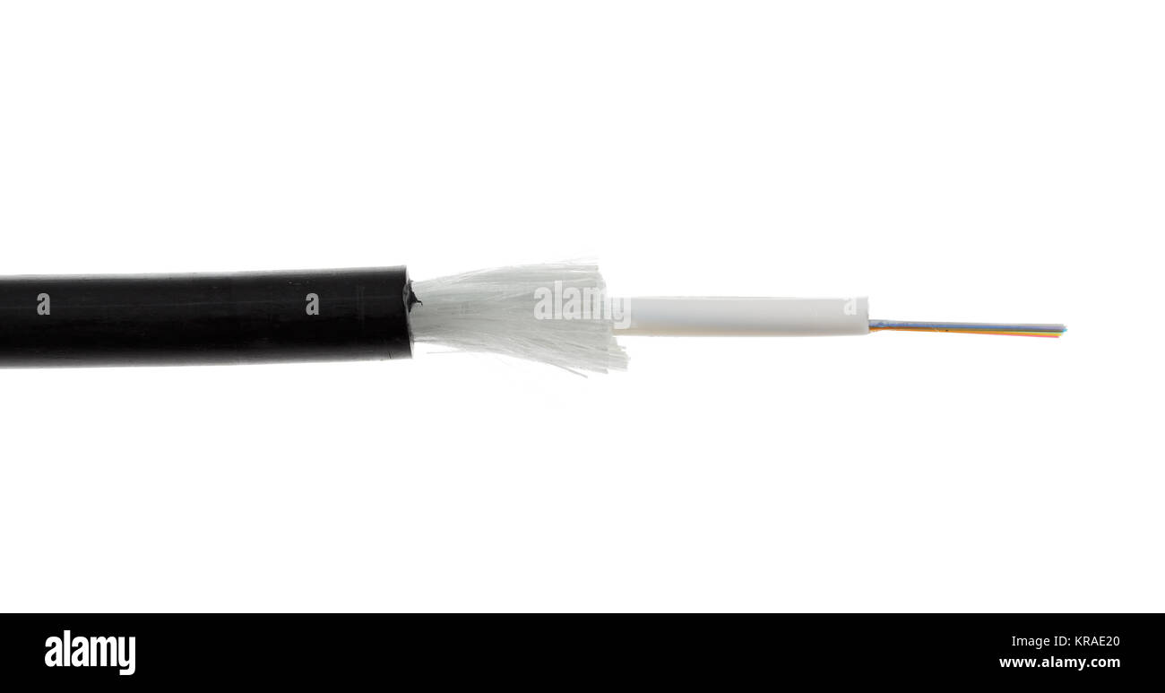 Fiber Optical Cable Detail Isolated White Optic High Resolution Stock ...