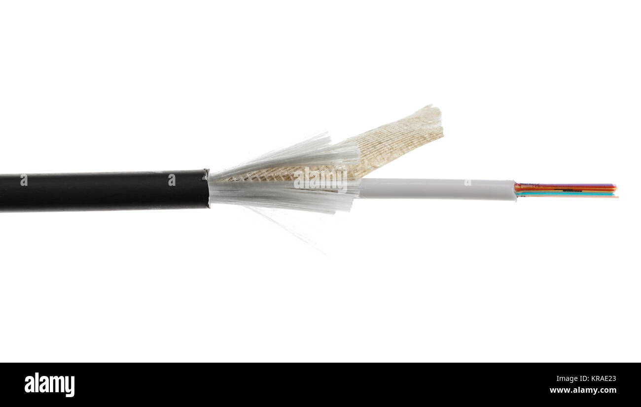 Fiber optical cable detail isolated white optic hi-res stock ...