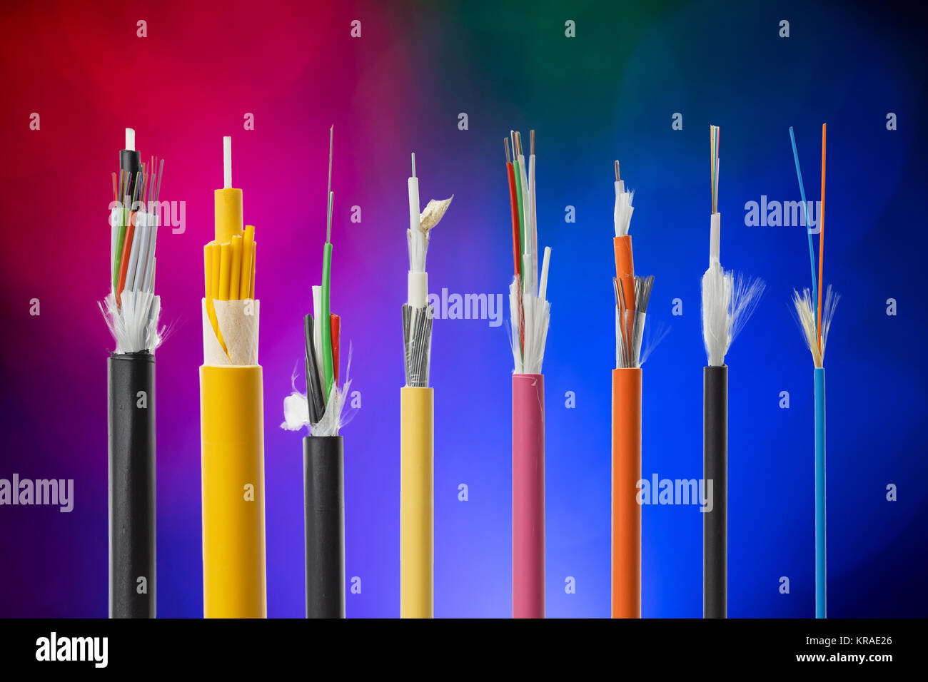 Fiber optical cable collection Stock Photo - Alamy