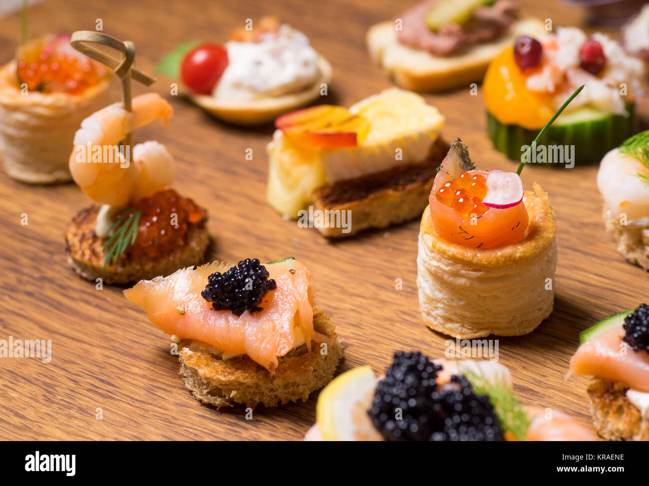 Exquisite selection of luxury appetizer Stock Photo - Alamy