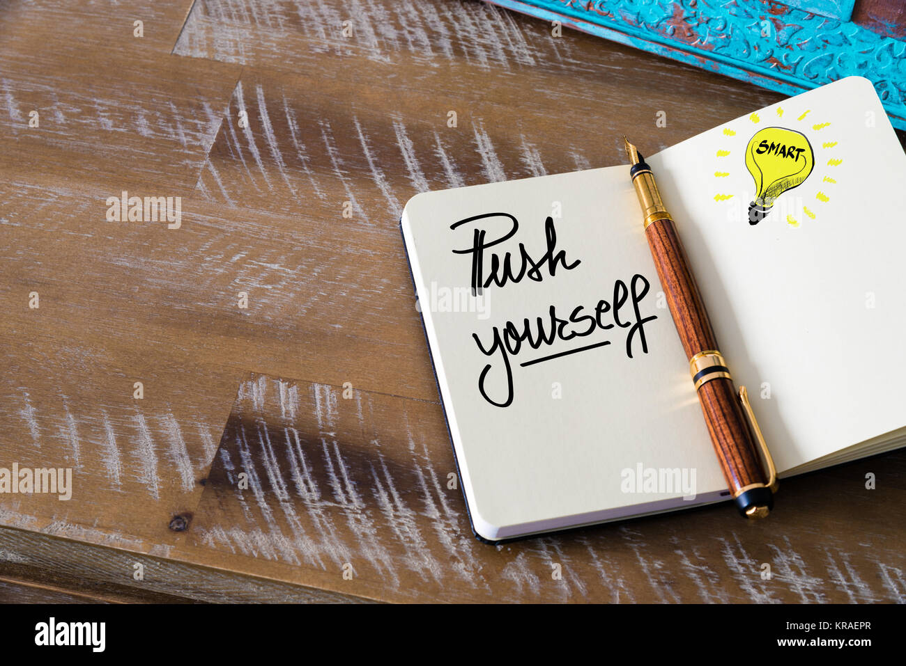 Written text PUSH YOURSELF Stock Photo - Alamy