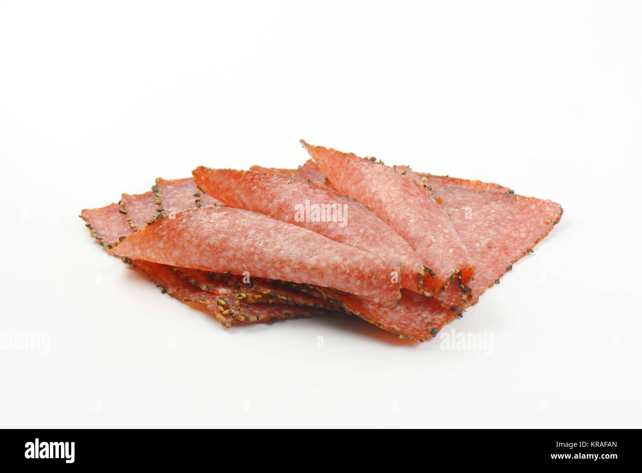 Black pepper salami slices Stock Photo - Alamy
