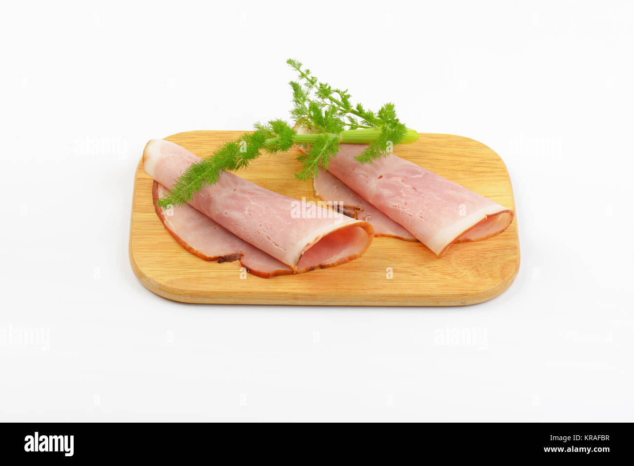 two ham slices with dill Stock Photo - Alamy