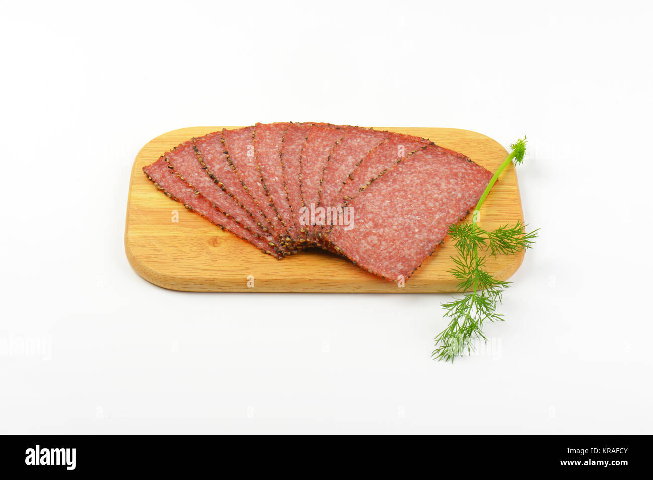 Black pepper salami slices Stock Photo - Alamy