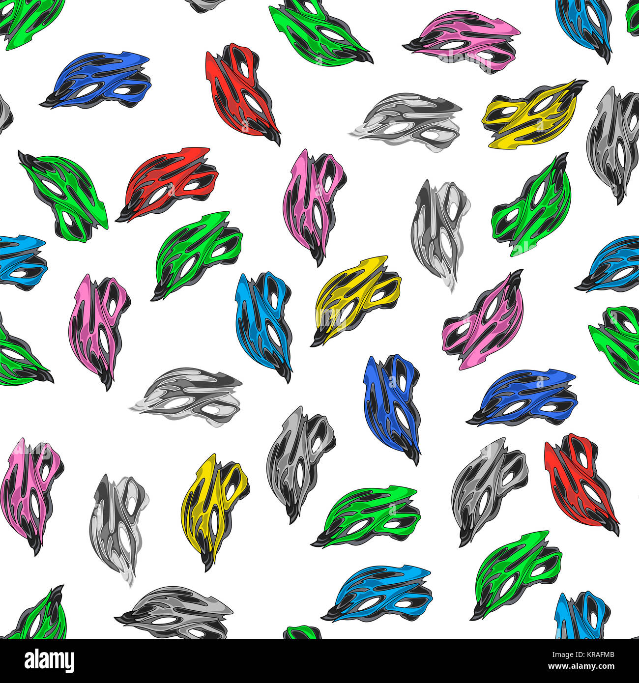 Colorful Bike Helmets Seamless Pattern Stock Photo - Alamy