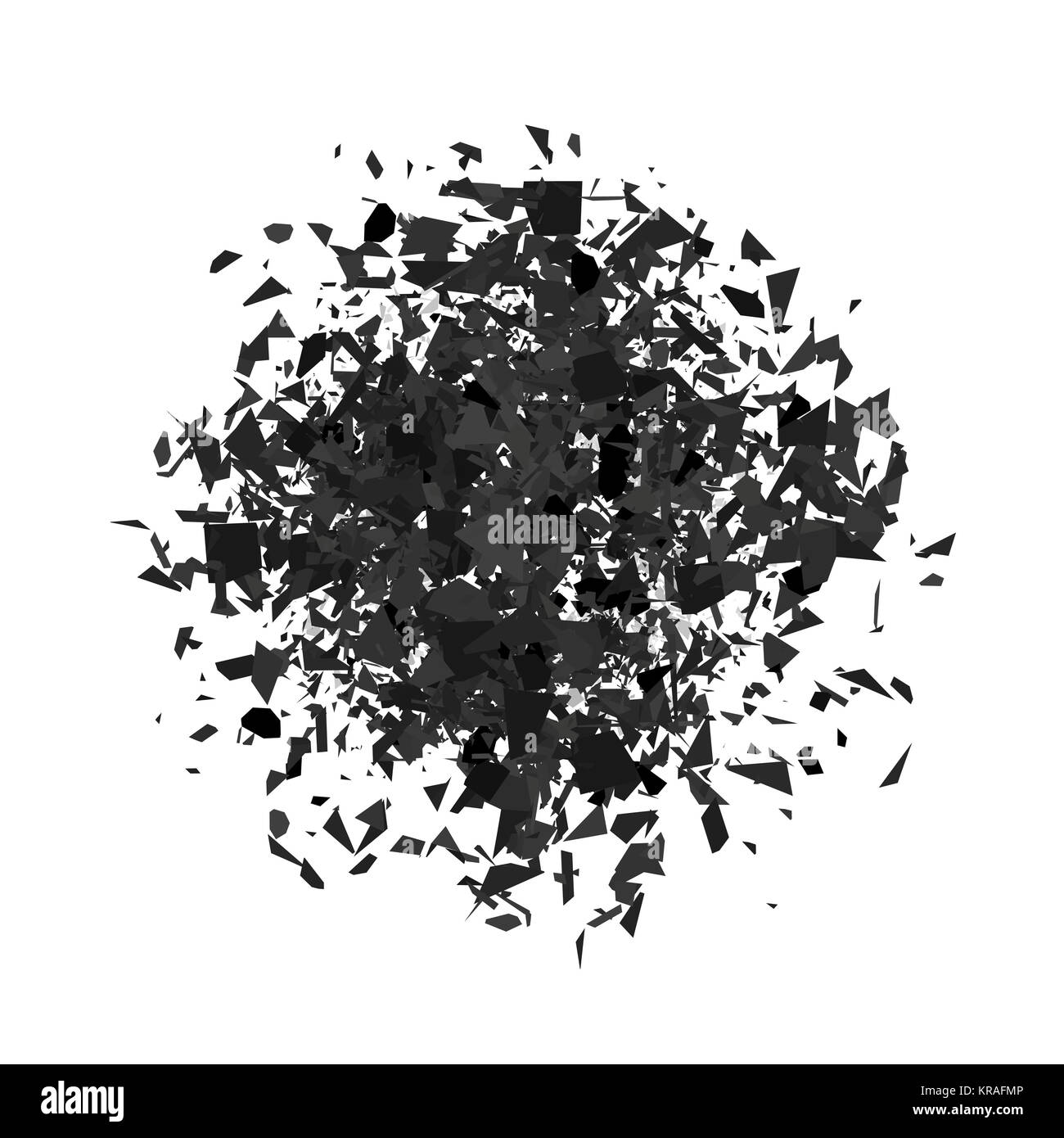 Explosion Cloud of Grey Pieces Stock Photo - Alamy