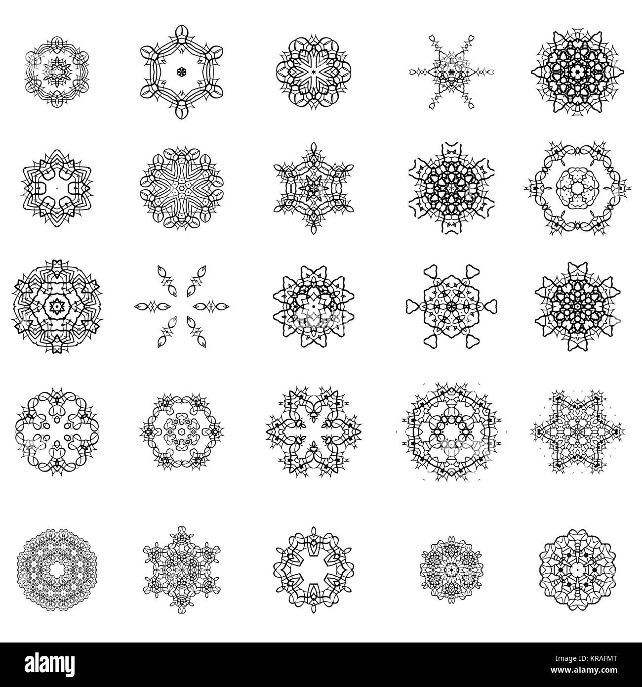 Round Geometric Ornaments Set Stock Photo - Alamy