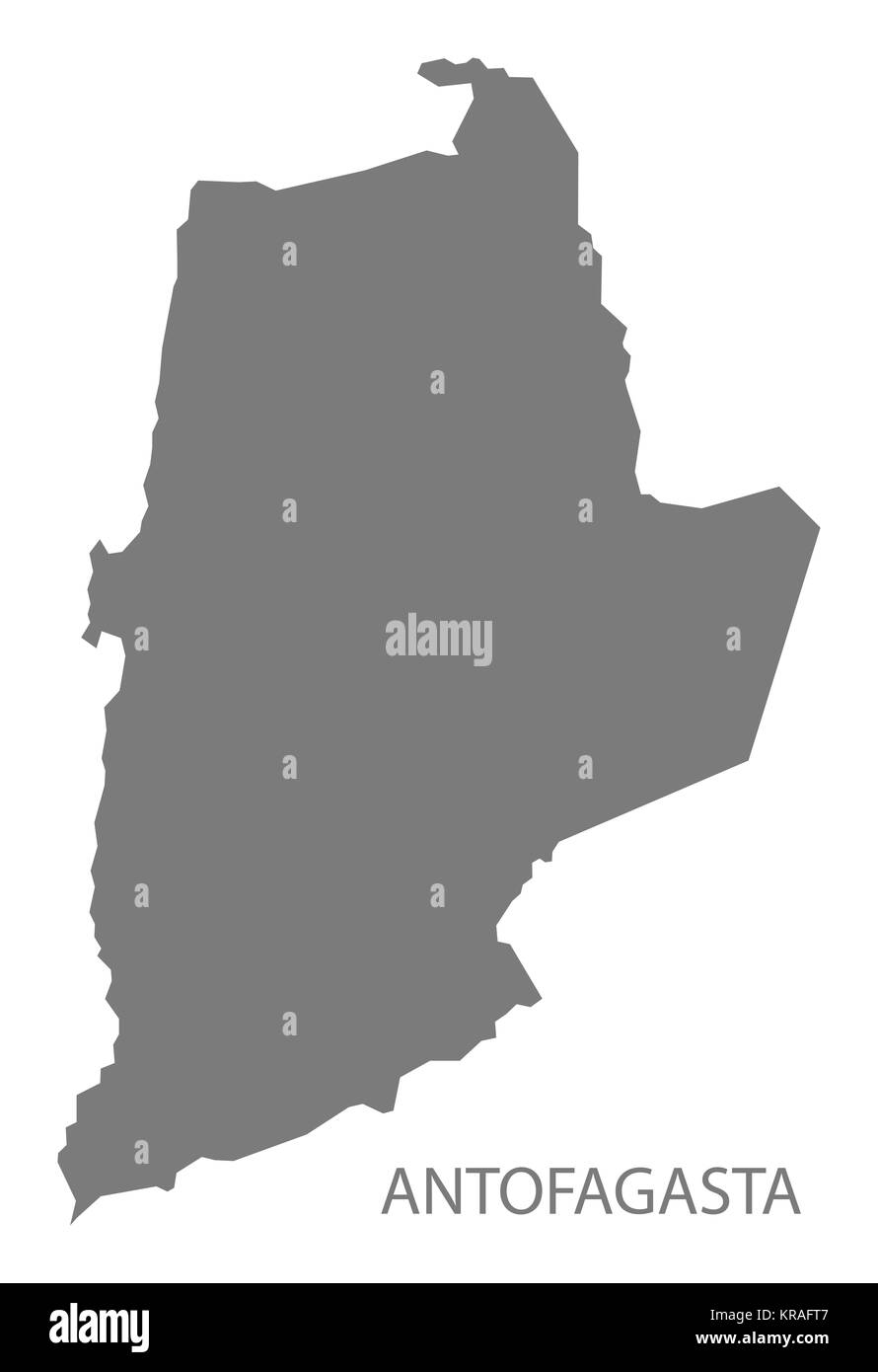 Antofagasta Chile Map in grey Stock Photo - Alamy