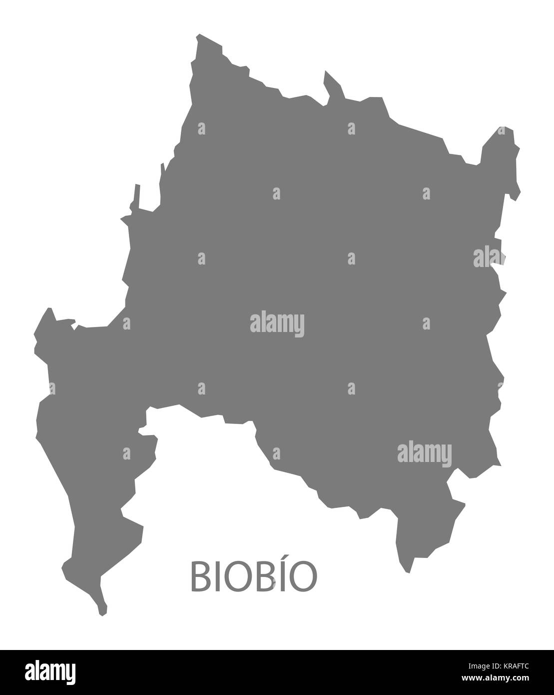 Biobio Chile Map in grey Stock Photo - Alamy