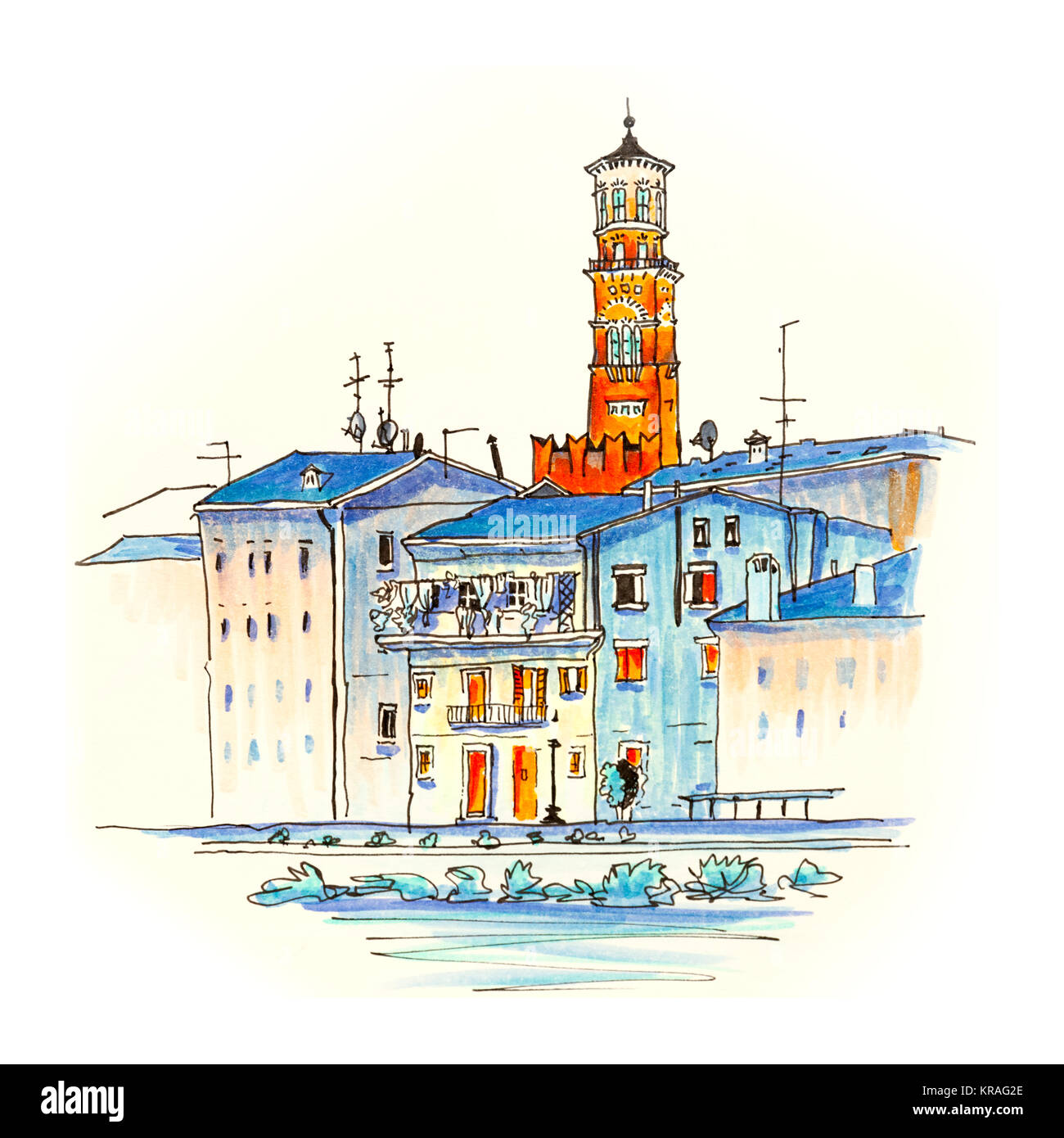 Verona sketch hi-res stock photography and images - Alamy