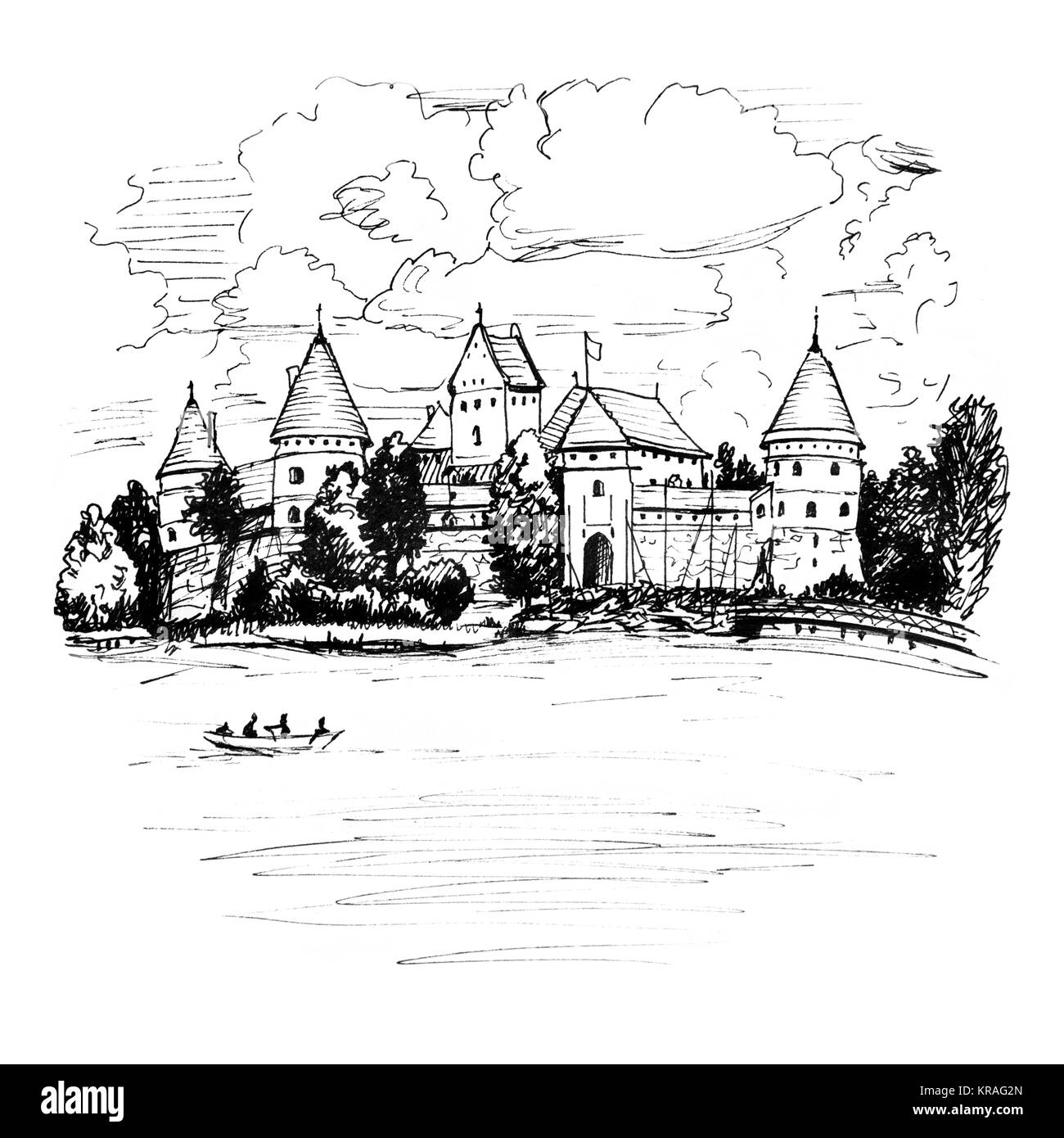 Island sketch Black and White Stock Photos & Images - Alamy