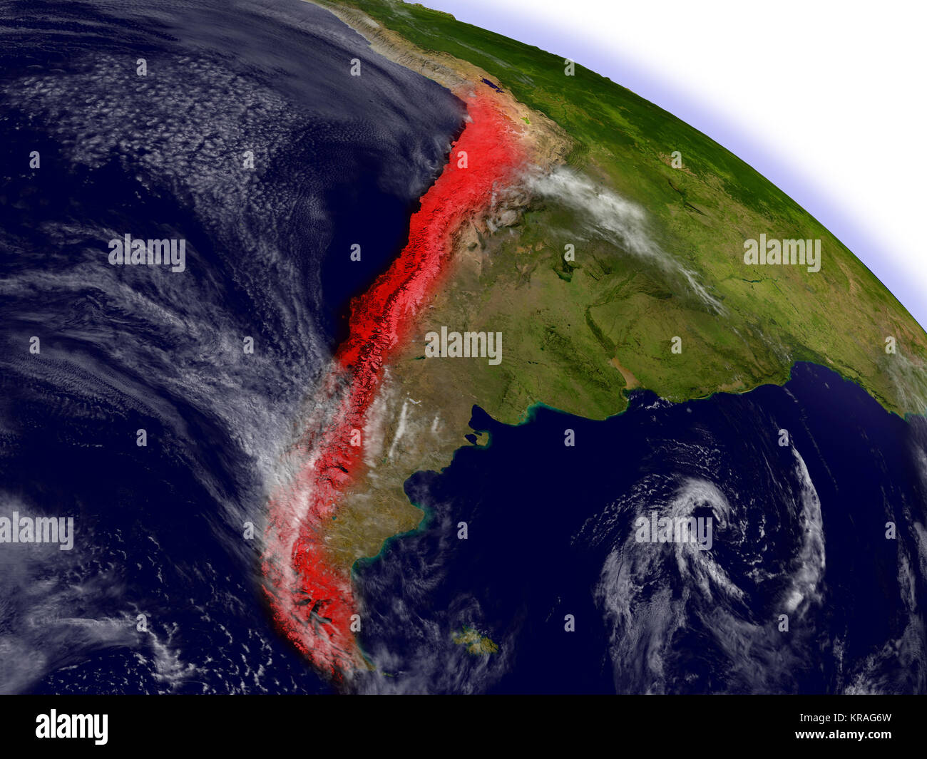 Chile from orbit planet hi-res stock photography and images - Alamy
